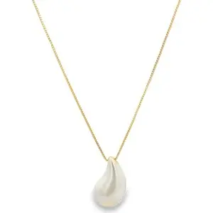 MACRAE & CO. X Sharina Faux Pearl Teardrop Pendant Necklace - Gold