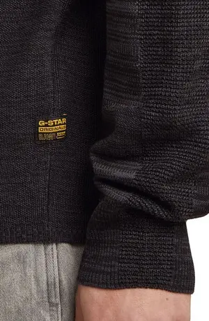 G-star Raw 3d Biker Textureblock Crewneck Sweater