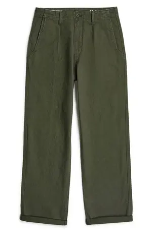 G-star Raw Pleated Relaxed Straight Leg Chinos