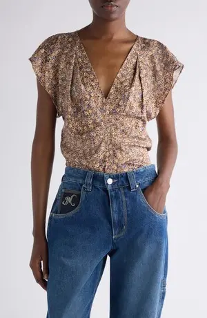 Isabel Marant Lonea Floral Top - Ochre