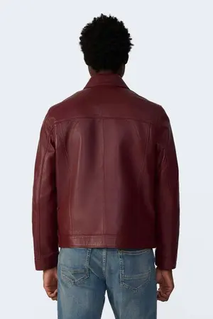 FURNIQ UK Jude Leather Jacket - Burgundy