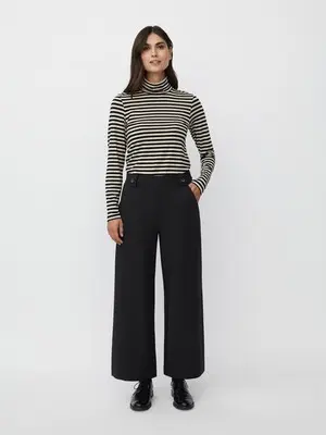 MASAI COPENHAGEN Mapaxora Cropped Wide Leg Pants - Black