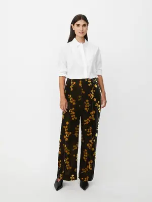 MASAI COPENHAGEN Floral Print Velour Trousers