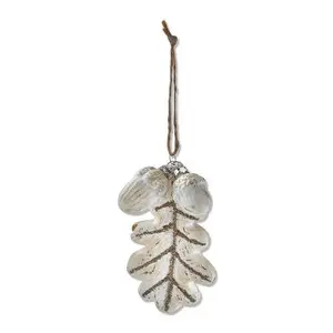 TAG Leaf Christmas Tree Ornament Decorative Holiday Decor - White