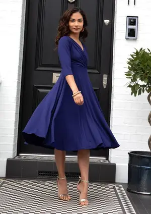 ALIE STREET LONDON Petite Annie Dress - Eclipse Blue