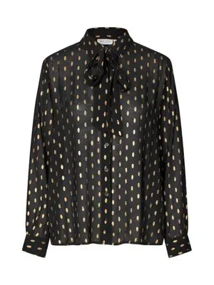 MASAI COPENHAGEN Mainoria Tie-neck Shirt - Black