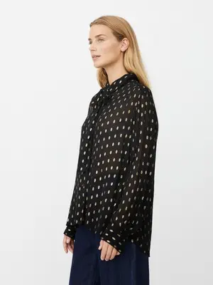 MASAI COPENHAGEN Mainoria Tie-neck Shirt - Black