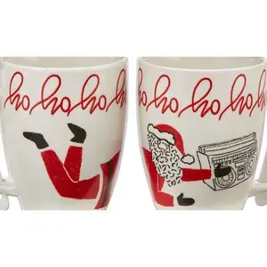 TAG Hohoho Santa Mug With Spoon Bone China Christmas Drinkware