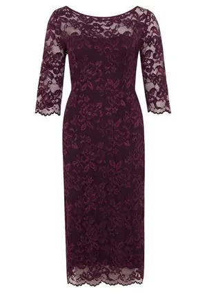 ALIE STREET LONDON Lila Lace Occasion Dress - Claret