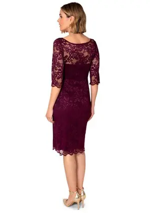 ALIE STREET LONDON Lila Lace Occasion Dress - Claret