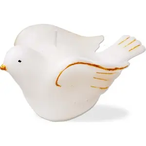 TAG Gilded Dove Sculpted Candle Christmas Novelty Wax - White