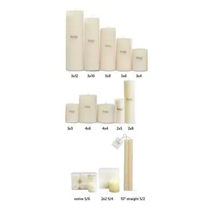 TAG Chapel Ivory Pillar Candles Unscented Drip-free Set Of 6