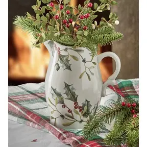 TAG Winter Sprig Ceramic Beverage Pitcher Multicolor Hand Wash
