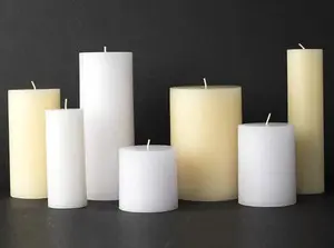TAG Chapel Ivory Pillar Candles Unscented Long Burning Set Of 3