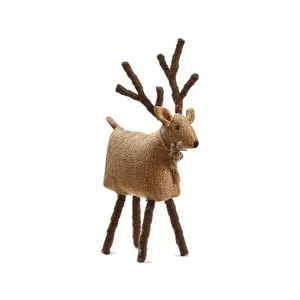 TAG Tweedie Burlap Christmas Reindeer Tabletop Decor - Brown