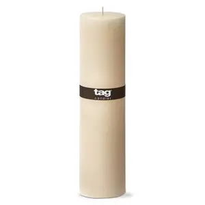 TAG Ivory Pillar Candle Unscented Drip-free Long Burning 175h