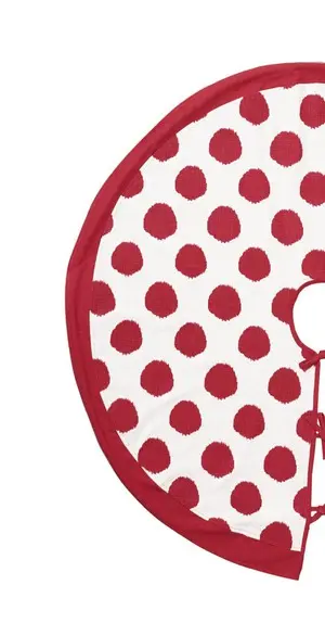 CAROL & FRANK Ruby Polka Dot 100% Cotton Christmas Tree Skirt 54"