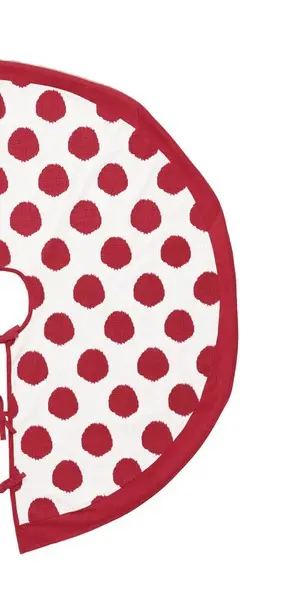 CAROL & FRANK Ruby Polka Dot 100% Cotton Christmas Tree Skirt 54"