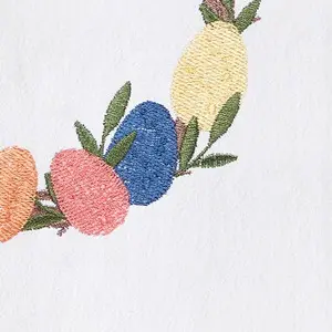 C&F HOME Springtime Easter Egg Wreath With Ribbon Kitchen And Bathroom Embroidered Hand Towel