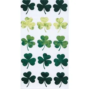 C&F HOME Watercolor Clovers St. Patrick's Day 100% Cotton Graphic Print Handtowel - Green