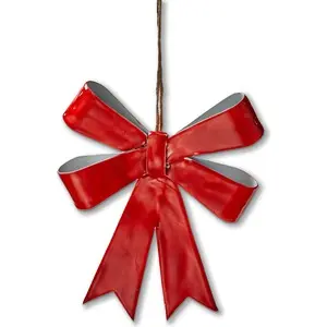 TAG Bow Enamel Christmas Ornamentfestive Tree Decoration - Red