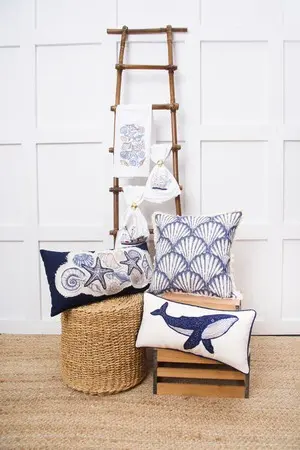 C&F HOME Shrimp Boat Kitchen And Bathroom Embroide Hand Towel