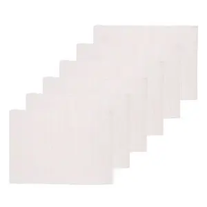 C&F HOME Chindi Solid Color Machine Washable Placemats Set Of 6 - White