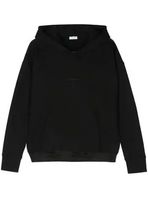Saint Laurent Logo-embroidered Cotton Hoodie