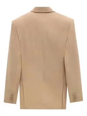 Saint Laurent Silk Crepe Blazer - Neutrals