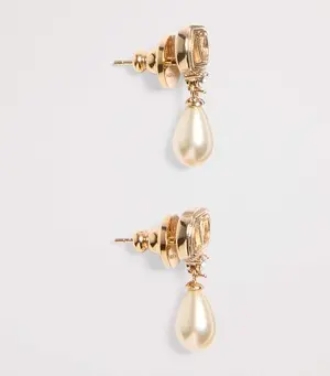 Valentino Garavani Crystal Logo Earrings - Gold