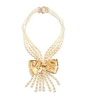 Valentino Garavani Faux Pearl Layered Necklace - Ivory