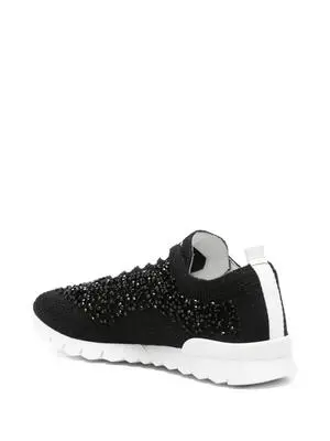Kiton Beaded Low Top Sneakers - Black