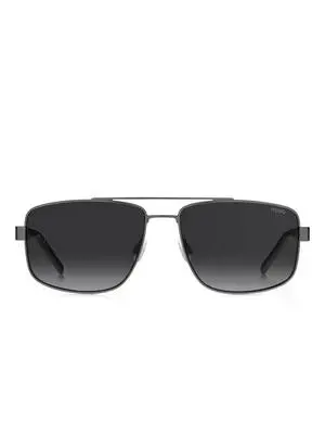 BOSS Rectangle Frame Sunglasses - Silver