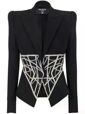 Balmain Double-breasted Wool Blazer - Black