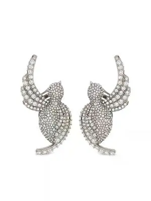 Balmain Swallow Rhinestone-embellished Earrings - Silver
