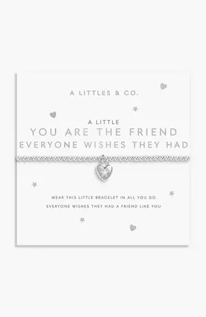 A LITTLES & CO Silver Plated Bracelet With Heart Charm - Metallic Silver