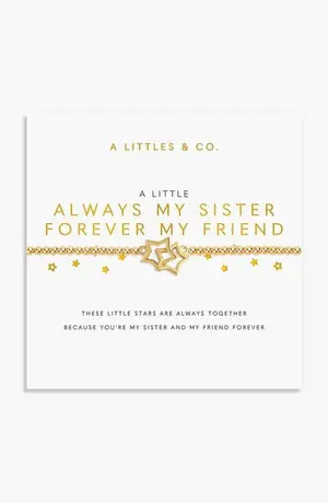 A LITTLES & CO A Little 'always My Sister' Bracelet - Metallic Gold