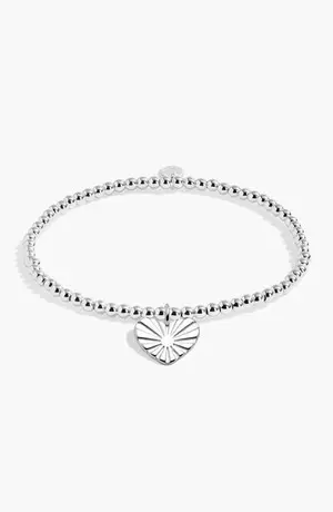 A LITTLES & CO Silver Plated Bracelet With Heart Charm - Metallic Silver