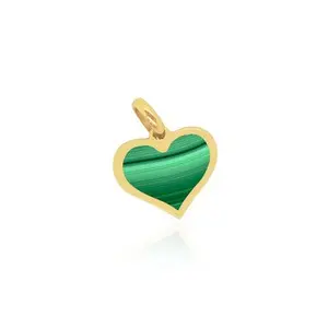 THE LOVERY Heart Charm - Malachite