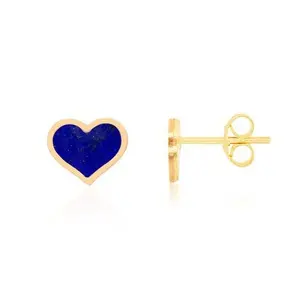 THE LOVERY FINE JEWELRY Heart Stud Earrings - Lapis