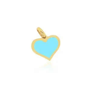 THE LOVERY FINE JEWELRY 14k Yellow Gold Heart Charm - Turquoise