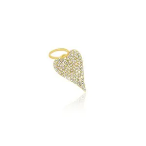 THE LOVERY FINE JEWELRY Pave Diamond Heart Charm - Yellow Gold