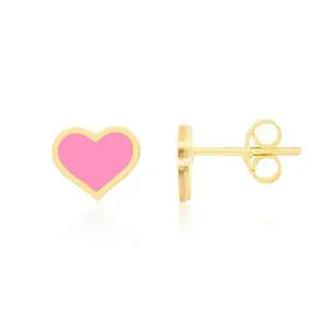 THE LOVERY FINE JEWELRY Heart Stud Earrings - Bubblegum Pink