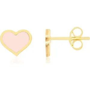 THE LOVERY FINE JEWELRY Heart Stud Earrings - Pink Pearl