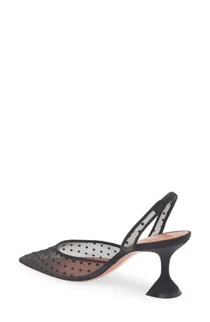 Amina Muaddi Holli Swiss Dot Slingback Pump