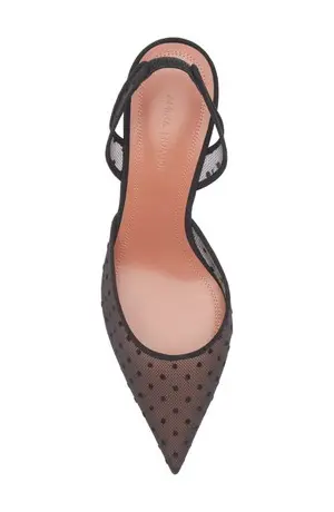 Amina Muaddi Holli Swiss Dot Slingback Pump