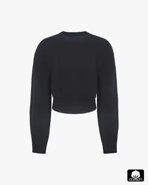 WeWoreWhat Cropped Cotton-wool Blend Crewneck Sweater