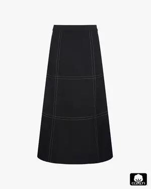 WeWoreWhat A-line Contrast Stitch Skirt