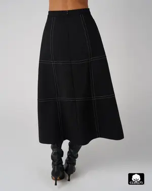 WeWoreWhat A-line Contrast Stitch Skirt