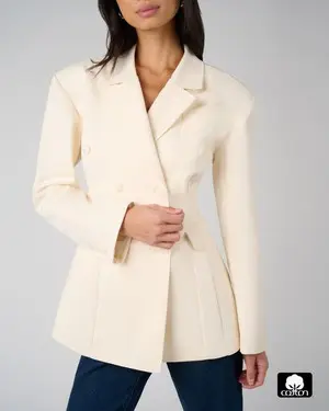 WeWoreWhat Double-breasted Cinched Waist Blazer